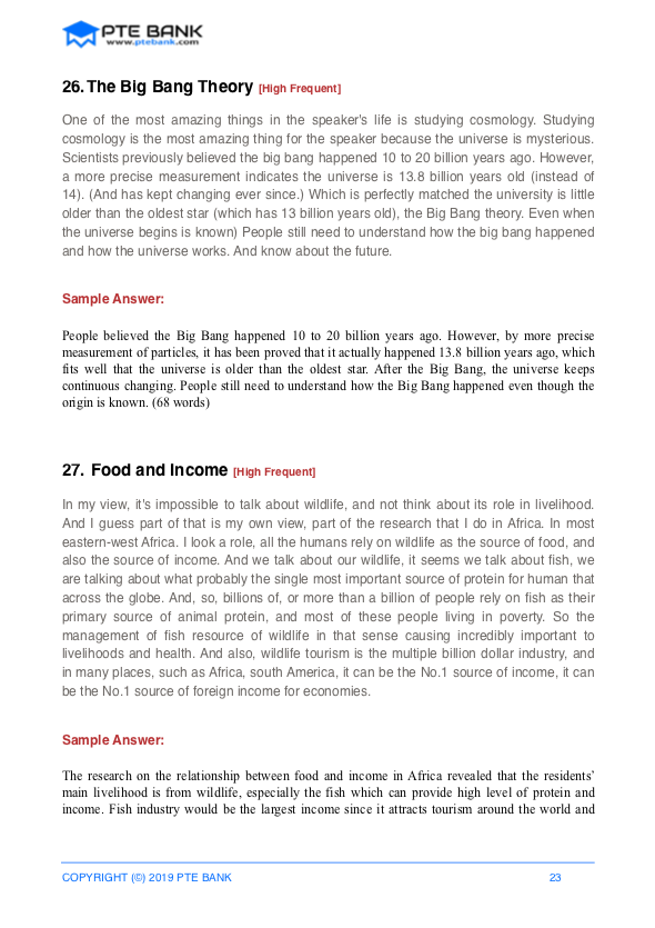 SST Sample PTE | PTE Question Bank