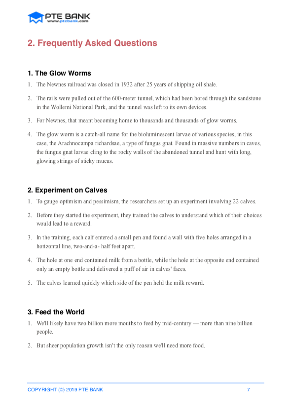 RO PTE | PTE Question Bank