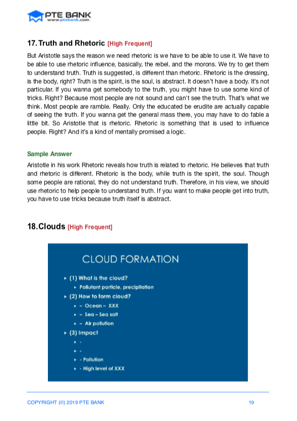 Retell Lecture PTE | PTE Question Bank